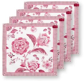 Pip Studio Royal set 4ks látkových ubrousků 40x40cm, červený