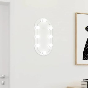 Zrcadlo s LED světly 40 x 20 cm sklo oválné 3102973