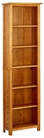 Petromila Knihovna se 6 policemi 52x22x180 cm masivní dubové dřevo