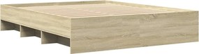 Rám postele bez matrace dub sonoma 150x200 cm kompozitní dřevo 3295648