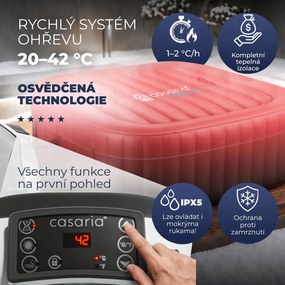Nafukovací vířivý bazén OASIS pro 6 osob, čtvercový, černý Casaria