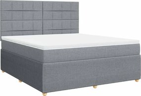 Box spring postel s matrací světle šedá 180 x 200 cm textil 3294435