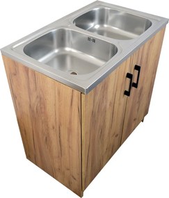 BPS-koupelny Kuchyňská skříňka spodní s dvojdřezem KCH-400 OW 80-2D