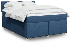 Box spring postel s matrací modrá 140x200 cm textil 3289002