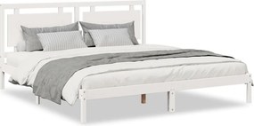 Prodloužený rám postele bez matrace bílý 200 x 210 cm masiv 3309194