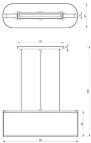 Lustr na lanku KAGA 3xE27/60W/230V černá/zlatá