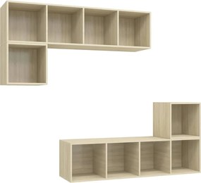 4dílný set TV skříněk dub sonoma kompozitní dřevo 3079811
