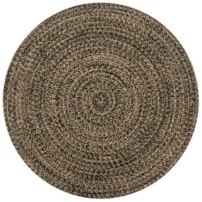 Ručně vyráběný koberec juta - černý a přírodní | 150 cm
