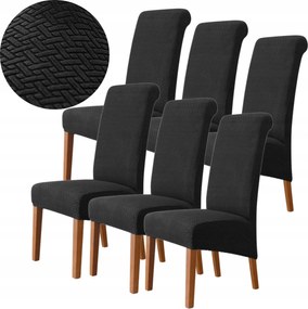6 X Potah Na Židli Žakár Jedle Premium Elastický Salon Oeko-tex