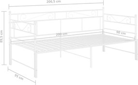 vidaXL Rám vysouvací postele/pohovky kovový 90 x 200 cm [324771] Barva: Bílá