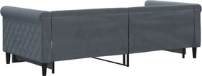 Válenda s přistýlkou tmavě šedá 90 x 200 cm samet 3197772