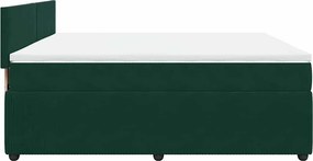 Box spring postel s matrací tmavě zelená 180x200 cm samet 3290103