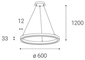 Led2 Závěsné LED svítidlo CIRCLE P-Z ø 60 cm Barva: Bílá, Stmívání, řízení: DALI/PUSH