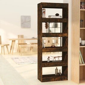 Knihovna/dělicí stěna kouřový dub 60x30x166 cm kompozitní dřevo - Default Title