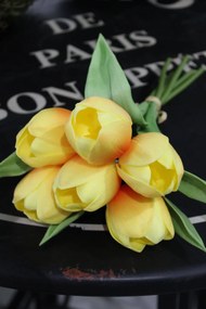 Žlutá umělá kytička tulipánů 29cm