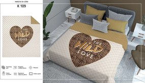 Detexpol Dekorační přehoz na postel 220x240 Wild love heart beige K 109 Holland 14