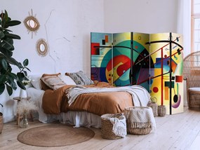 Pokojová zástěna Colorful Abstraction - Composition Inspired by Kandinsky’s Work II [Room Dividers]
