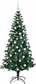 Umělý osvětlený vánoční stromeček Zelená 180 cm PVC a kov 3396765