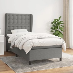 Box spring postel s matrací tmavě šedá 100 x 200 cm textil 3128262