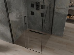 Mexen Omega sprchový kout 100x100cm, 8mm sklo, černý profil-čiré sklo, 825-100-100-70-00
