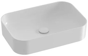 Ravak Ceramic Slim umyvadlo na desku 55x37 cm bez otvoru pro baterii, bez přepadu xjx01155002 CERAMICSLIM600R0