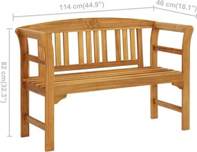 vidaXL Zahradní lavice 114 cm masivní akáciové dřevo [316497]
