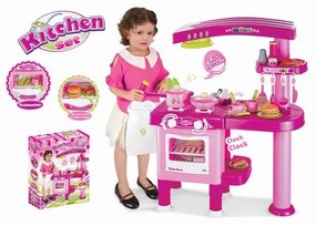 Hračka G21 Dětská kuchyňka velká s příslušenstvím růžová