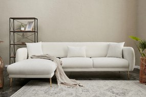 HANAH HOME Rohová pohovka SIMENA krémová levá 266 cm 825BLC2833