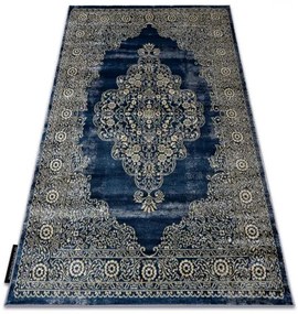 Moderní koberec DE LUXE 474 ornament Strukturální tmavě modrý / zla velikost 160x220 cm | krásné koberce cz