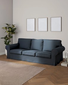 Potah na pohovku IKEA Ektorp 3-místná, nerozkládací barva modrá látka pletený vzor