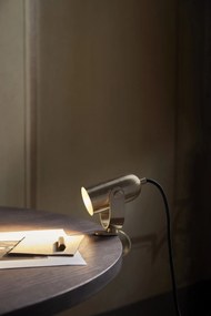 Lampa na pracovní stůl Ruuvi mosazná s držákem na desku