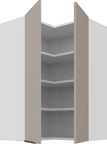 ARIA lb | horní kuchyňská skříňka 60x60 GN-90 2F (90°) rohová s policemi | VYSOKÁ | 60x60 cm | bílá/béžová