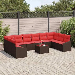 Set pohovek 11 ks Hnědá polyratan 3346914