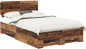 Rám postele s čelo Staré dřevo 120 x 190 cm Kompozitní dřevo 3412407
