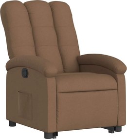 Zvedací polohovací křeslo hnědé textil 3204096