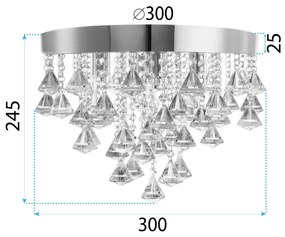 Toolight Osvětlení Elegance Crystal zlaté APP1655-3CP