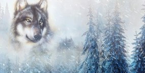 Obraz vlk v zasněžené krajině Varianta: 100x50