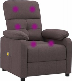 Masážní křeslo tmavě hnědé textil 289677