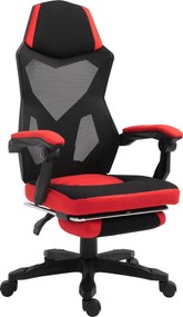 Vinsetto Ergonomická kancelářská židle, herní židle, otočná židle s opěrkou nohou, PC židle, exekutivní židle, nastavitelná výška, polyester, černá a