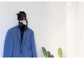 Černý kovový nástěnný věšák s poličkou Hang in There – UMAGE