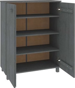 Botník HAMAR tmavě šedý 85 x 40 x 108 cm masivní borovice 340518