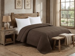 Sametový přehoz na postel ARROW VELVET, tmavě hnědý Rozměr: 170 x 210 cm