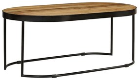 Konferenční oválný stolek - masivní hrubý mangovník a ocel | 100 cm