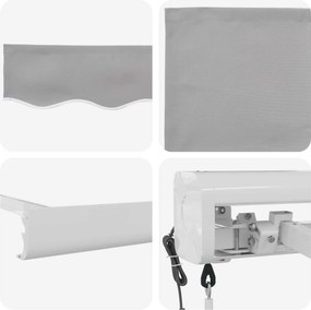 Stahovací markýza Světle šedá 300 x 250 x 165 cm Textil a kov 3330100