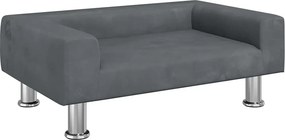 Pelíšek pro psy tmavě šedý 70 x 45 x 26,5 cm samet 171920