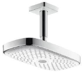 Hansgrohe Raindance Select E - Hlavová sprcha 300 2jet s přívodem od stropu 100 mm, EcoSmart, bílá/chrom 26608400