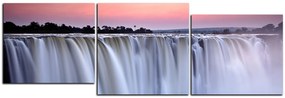 Obraz na plátně - Vodopád zbarvený západem slunce - panoráma 5227E (120x40 cm)