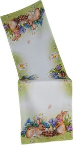 Velikonoční ubrus Zajíčci s kuřátkem 40 × 140 cm