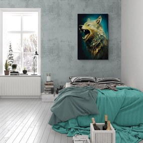 Obraz modro-zlatý vlk Varianta: 60x90