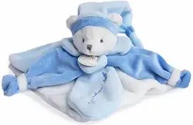 Doudou Dárková sada - Plyšový muchláček modrý medvídek 24 cm / od 0 le